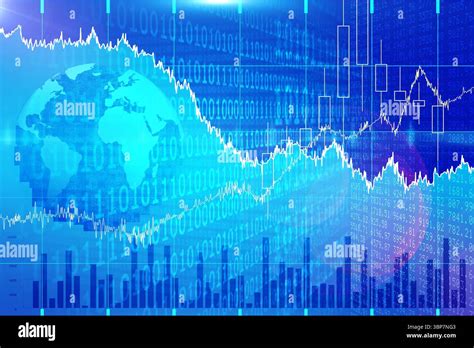 Digital Illustration Featuring Financial Line Bar And Candlestick