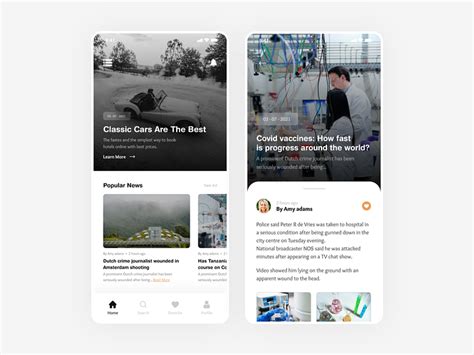 news app ui designs themes templates and downloadable graphic elements on dribbble