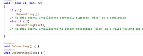 Intellisense Completion Fails For Else After Else If · Issue 33470 · Dotnetroslyn · Github