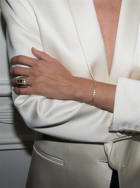 James Bezel RiviÈre Bracelet In Lab White Sapphire 18k Gold Vermeil Dorsey