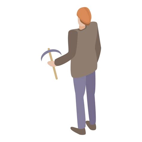 Miner With A Pickaxe Icon Isometric Style 15383958 Vector Art At Vecteezy
