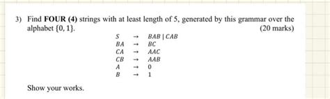 Solved Find FOUR 4 Strings With At Least Length Of 5 Chegg Com