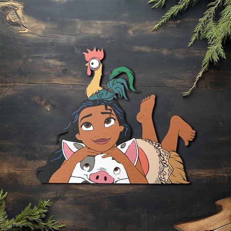 Funny Moana Pua And Hei Hei Sticker Car Waterproof For Water Bottles
