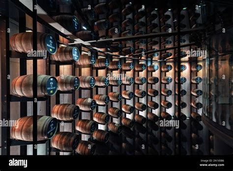 Whisky Barrels On Display In The New Macallan Distillery And Visitor