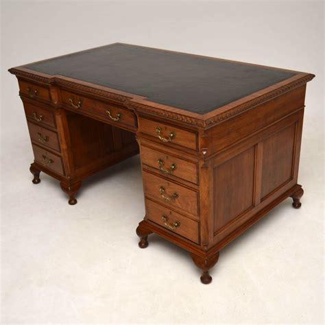 Antique Leather Top Desk With Drawers At Jack Belser Blog