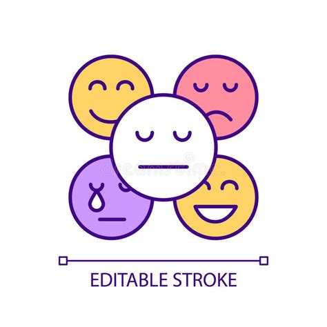 2d Thin Linear Colorful Lack Of Empathy Simple Icon Stock Vector Illustration Of Codependency