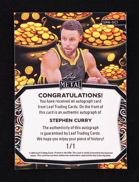 Stephen Curry 2024 Leaf St Patricks Day Superfractor Autograph Spasc1