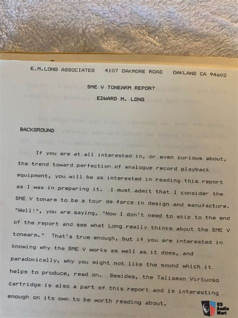 Sme Series V Prototype Production Tonearm Rare Opportunity With Documentation Photo 4616858