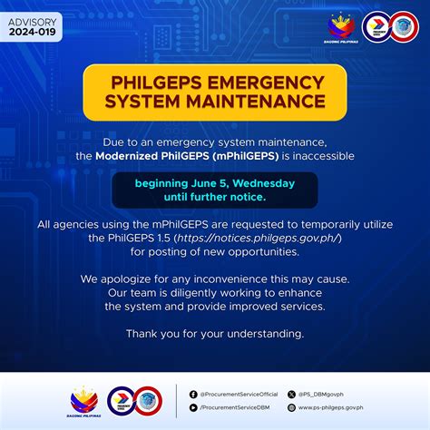 Adv 2024 019 Philgeps Emergency System Maintenance