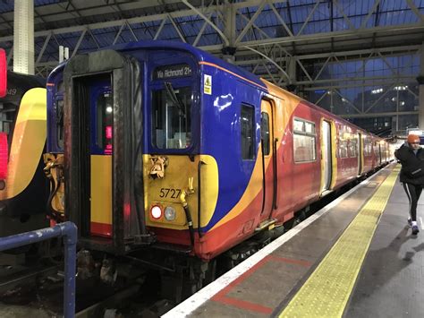 British Rail Class 455 Train With South Western Railway Swr At London