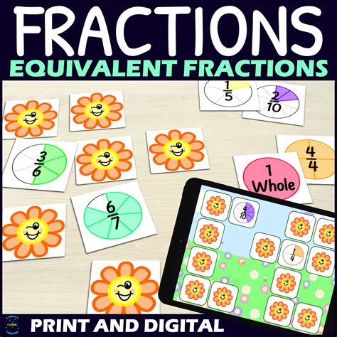 Spring Equivalent Fractions Activity Matching Game Printable Worksheets Library