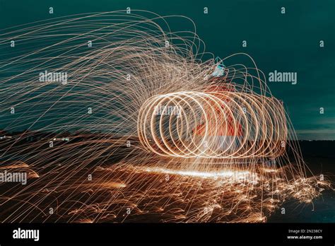Abstract Steel Wool Photography The Image Is Taken By Lighting Steel