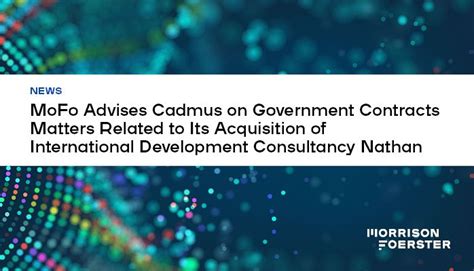 Damien Specht On Linkedin Mofo Advises Cadmus On Government Contracts Matters Related To Its…