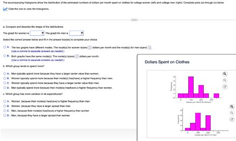 Solved The Accompanying Histograms Show The Distribution Of