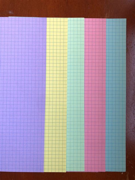 square grid cross section graph paper in five wild colors etsy