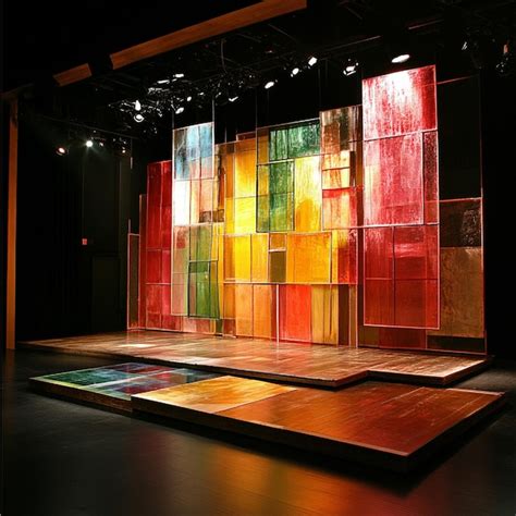 Experimental Theater With Abstract Set Designs Premium Ai Generated Image