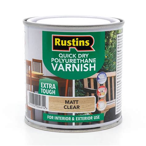 Buy Rustins Quick Drying Polyurethane Varnish Matt Clear 250ml Diy At Bandq