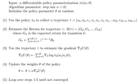 reinforce algorithm explained in policy gradient based methods with