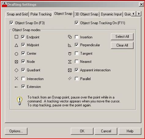 AutoCAD Running Object Snaps AutoCAD General AutoCAD Forums