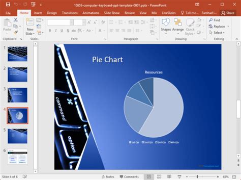 free computer keyboard powerpoint template