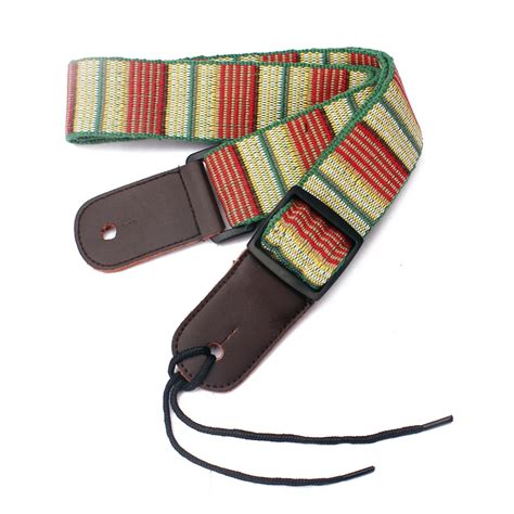 베이스스트랩 일렉기타스트랩 통기타 조정 가능한 기타 스트랩 직물 Pu 가죽 엔드 벨트 내구성 짠 나일론 티몬