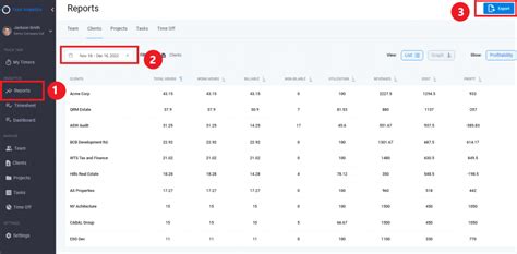 how to export reports time analytics