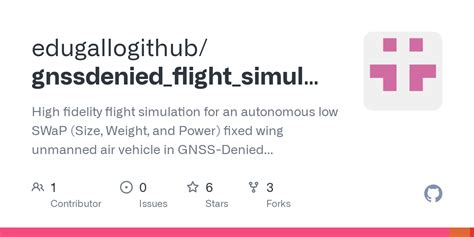 GitHub Edugallogithub Gnssdenied Flight Simulation High Fidelity Flight Simulation For An