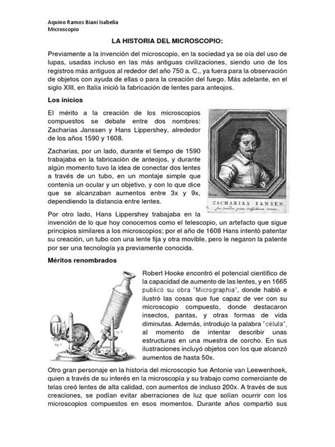 Linea Del Tiempo Microscopio Pdf Microscopio Óptica