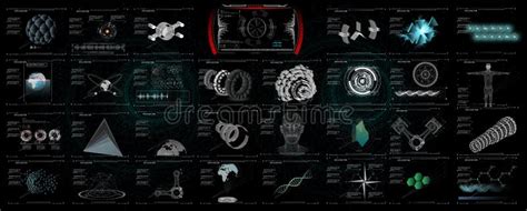 D Set Abstract HUD Elements For UI UX Design Statistic And Data Information Infographic
