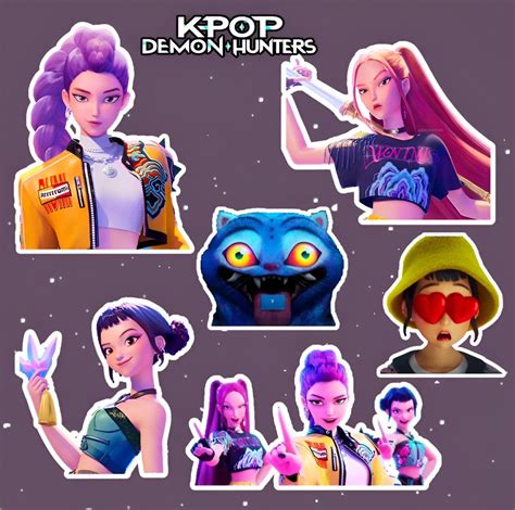 Kpop Demon Sticker Pegatinas Bonitas Imprimibles Kitty Etiquetas De