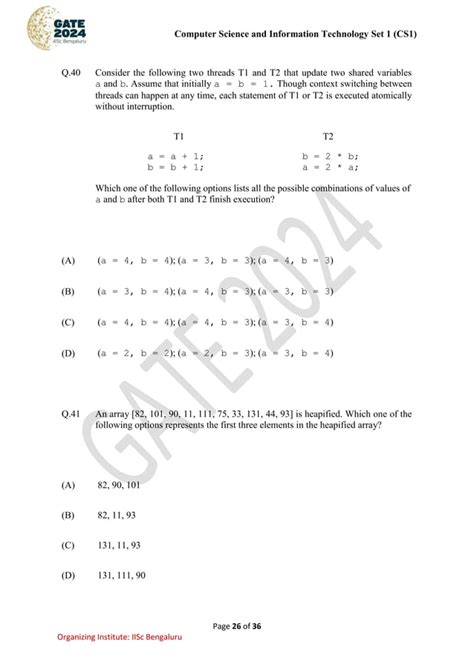 cs124s5 gate exam pyq for practice for it pdf