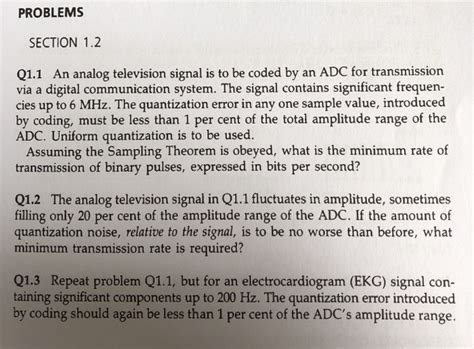 Solved PROBLEMS SECTION Q An Analog Television Signal Chegg