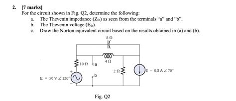 solved 2 [7 marks] for the circuit shown in fig q2