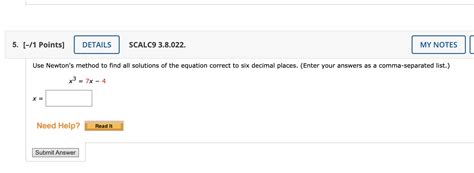 Solved Points SCALC Use Newton S Method To Chegg