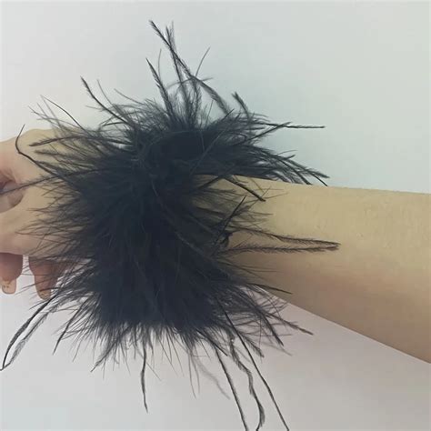 Браслет манжет с перьями страуса для женщин каффы для ушей перья на рукава каффы без прокола