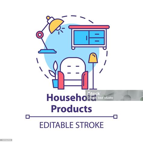 가정용 제품 개념 아이콘입니다 가전 제품 및 가구 국내 품목 아늑한 주거 편안한 거실 아이디어 얇은 라인 일러스트 벡터 절연 윤곽선 도면 편집 가능한 스트로크 0명에 대한