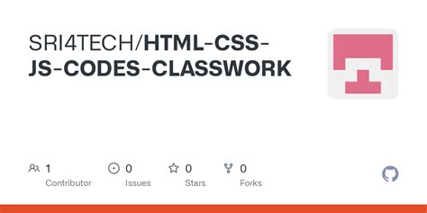 Github Sri4techhtml Css Js Codes Classwork