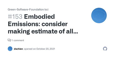 Embodied Emissions: consider making estimate of all the embodied ...
