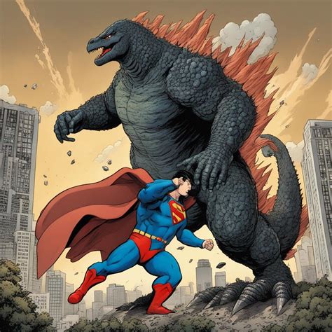 Godzilla Vs Super Man By Freddyfan75 On Deviantart