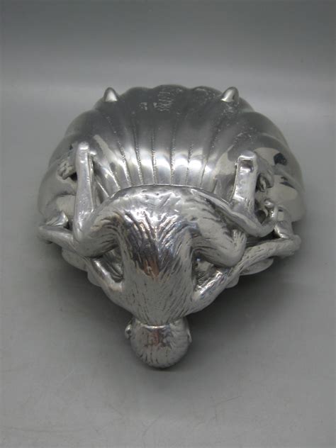 Vtg 2003 Arthur Court Aluminum Monkey Figural Bowl Dish Safari