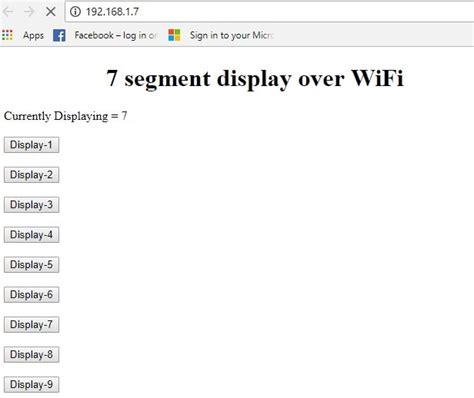 7 Segment Display Interfaced With Nodemcu Wifi Module