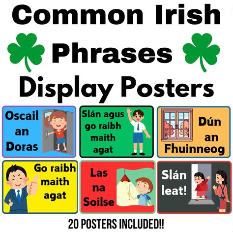 Mash Class Level 20 Irish Phrases Display Posters