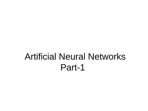 pdf artificial neural networks part 1