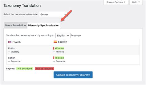 api call for update taxonomy hierarchy wpml