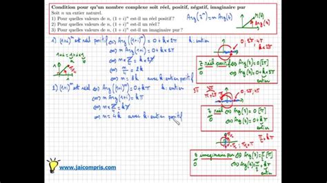 Nombre Complexe Comment Savoir Si 1 I N Est Réel Positif Ou