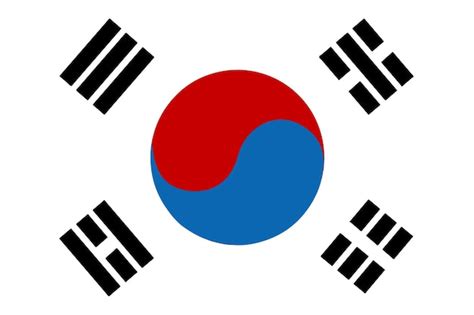 Premium Photo The Flag Of South Korea Is Made With The Official