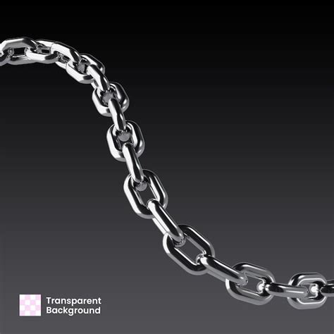Premium Psd Realistic Wavy Chrome Chain 3d Render