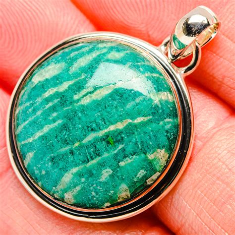 Amazonite Pendant 1 12 925 Sterling Silver Pd35442 Ana Silver Co