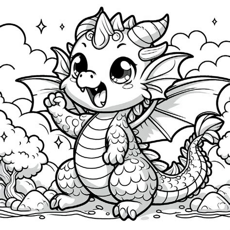 동화 속 귀여운 드래곤 33종의 색칠공부 도안 소개 키즈위키