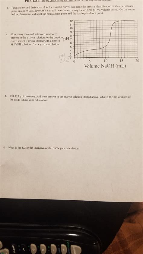 Solved First And Second Derivative Plots For Titration